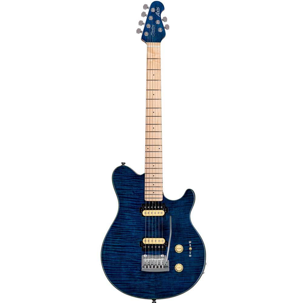 Sterling by Music Man S.U.B. Axis AX3 Flame Maple, Neptune Bue Electric ...