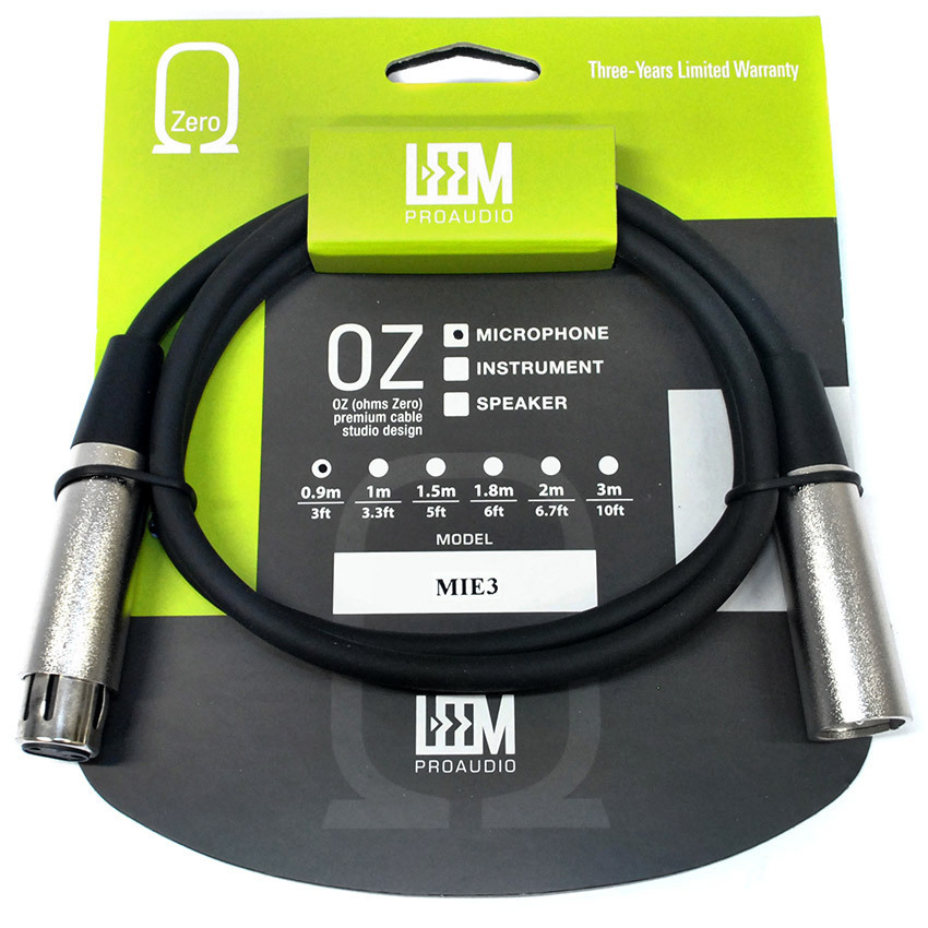 Leem 3ft XLR Male to XLR Female Microphone Cable - Leem Products