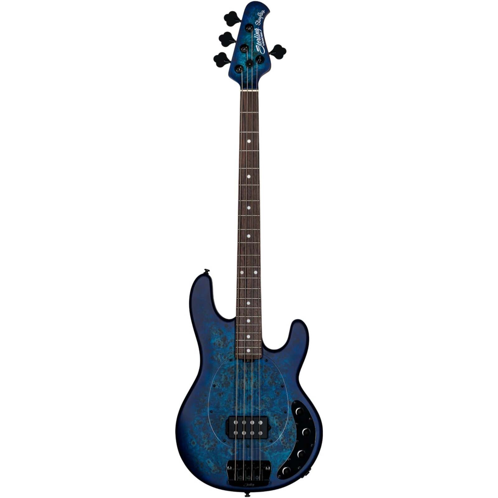 Sterling by Music Man SBMM StingRay RAY34 Poplar Burl, Neptune Blue ...