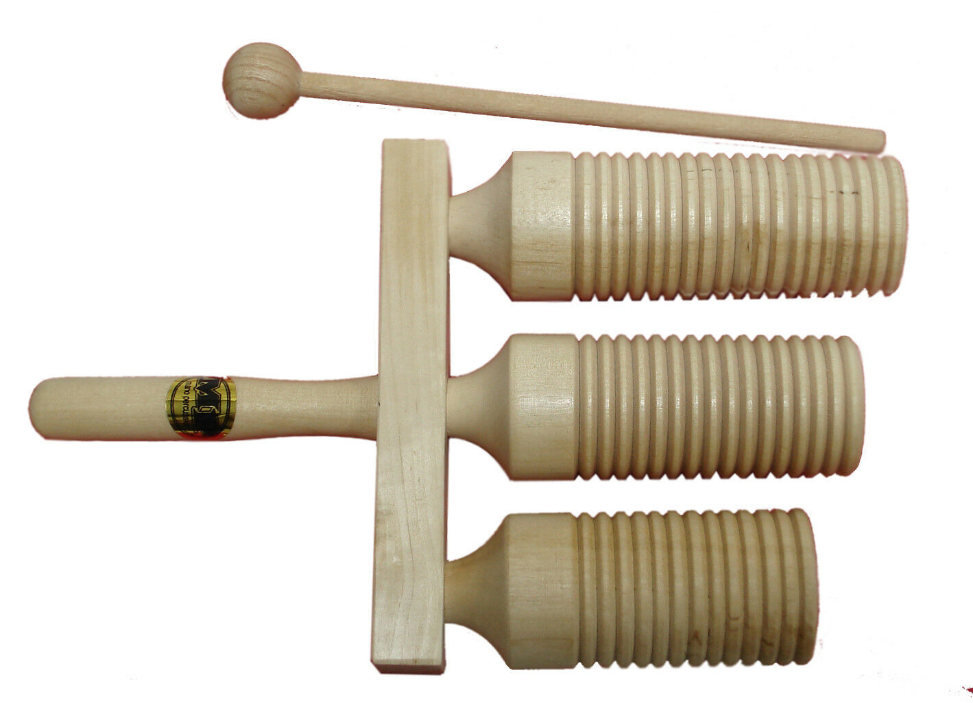 MANO PERCUSSION - Triple Wooden Tone Block Educational, Natural Finish
